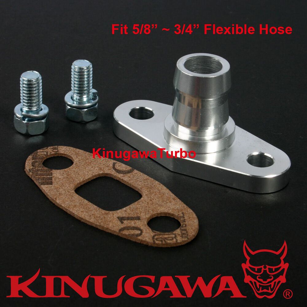 Billet Alumimum Turbo Oil Return Flange 5/8'~3/4" Garrett GT45 / Hitac ...